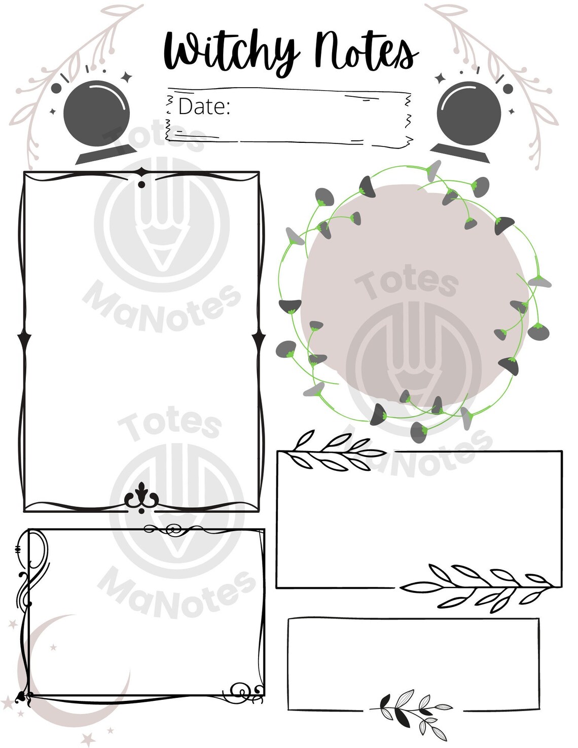 Witchy Notes Printable PDF | Etsy