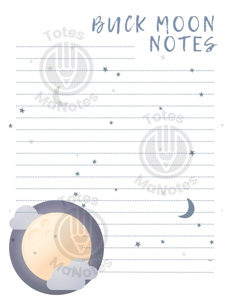 12 Printable PDF Full Moon Notes - Etsy