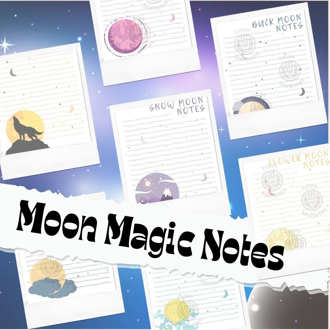 12 Printable PDF Full Moon Notes - Etsy