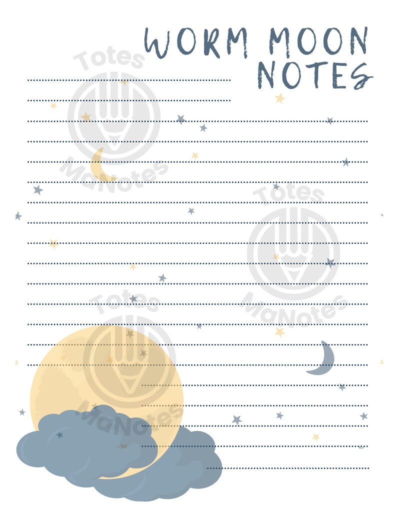 12 Printable PDF Full Moon Notes - Etsy