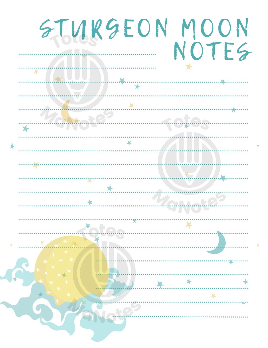 12 Printable PDF Full Moon Notes - Etsy
