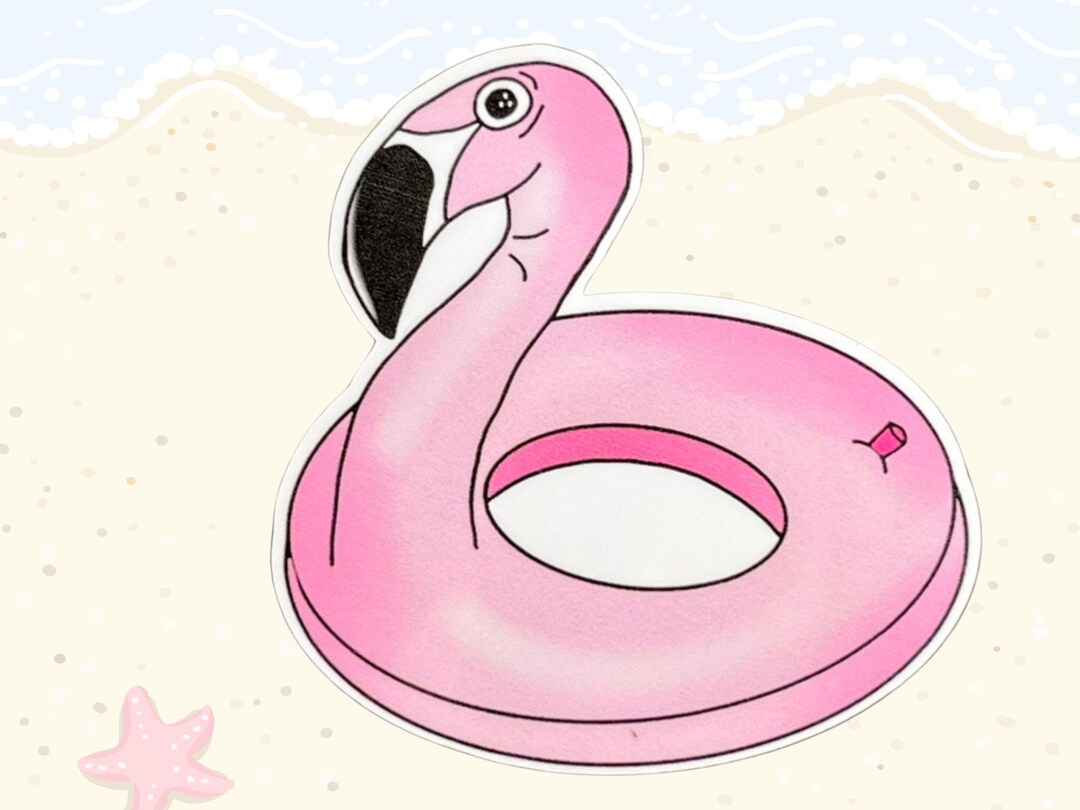 Flamingo Floatie Vinyl Laminated Sticker. Great Gift Use on Laptop ...