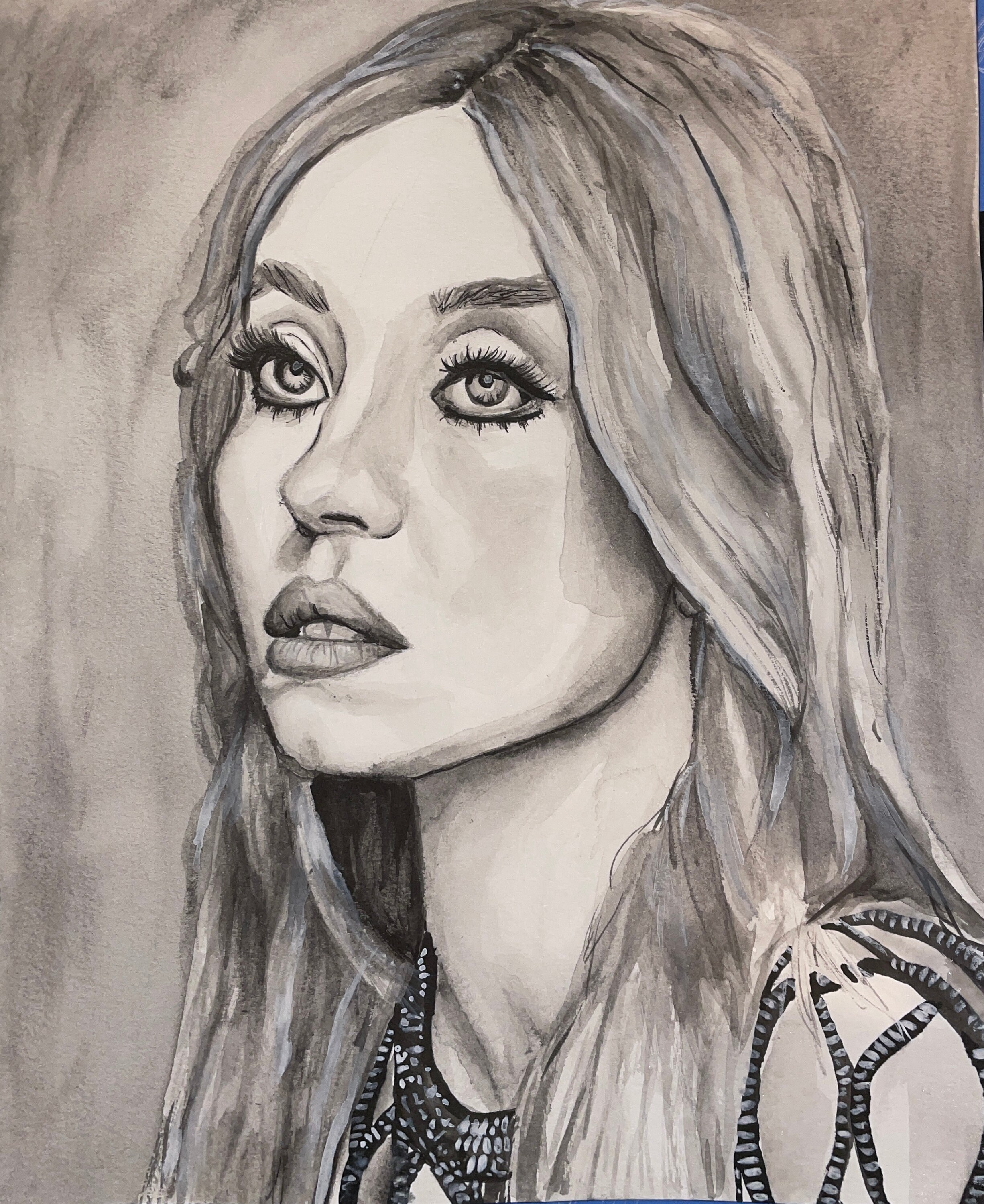 Euphoria Cassie Sydney Sweeney Ink Painting Print Black White - Etsy