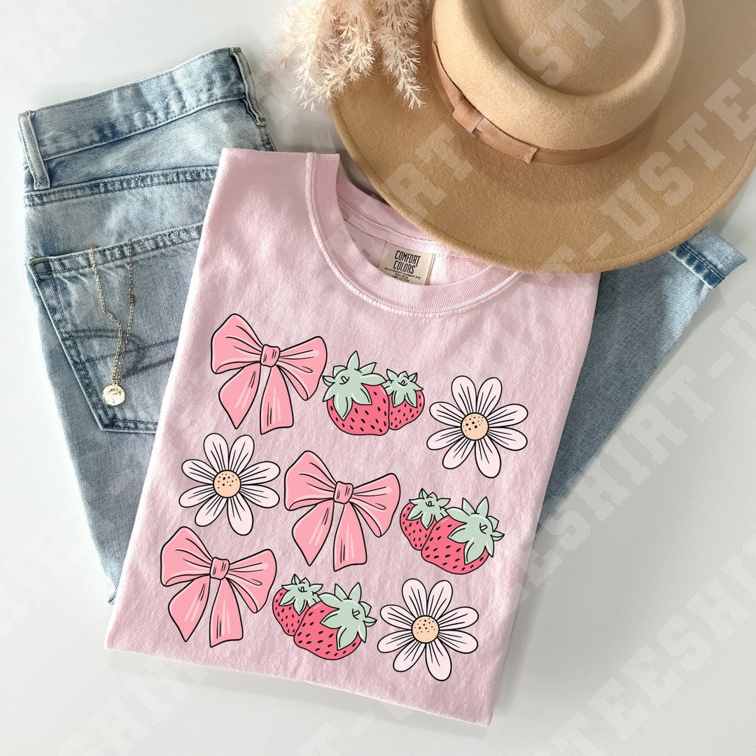 Comfort Colors® Tshirt, Boho Strawberry Shirt, Fruit Shirt, Summer T ...