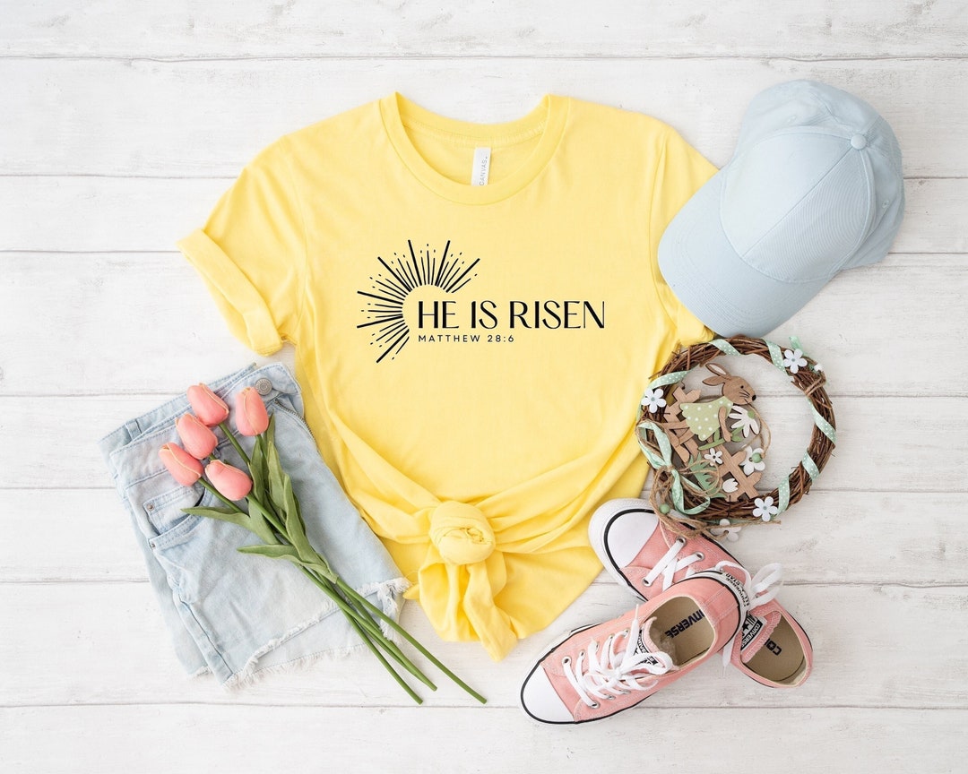 He is Risen Shirt, Christian Apparel, Easter Religious Shirt, He Lives ...