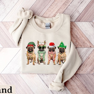 Pugs Christmas Sweatshirt, Dog Lover Gift, Holiday Sweaters, Christmas ...