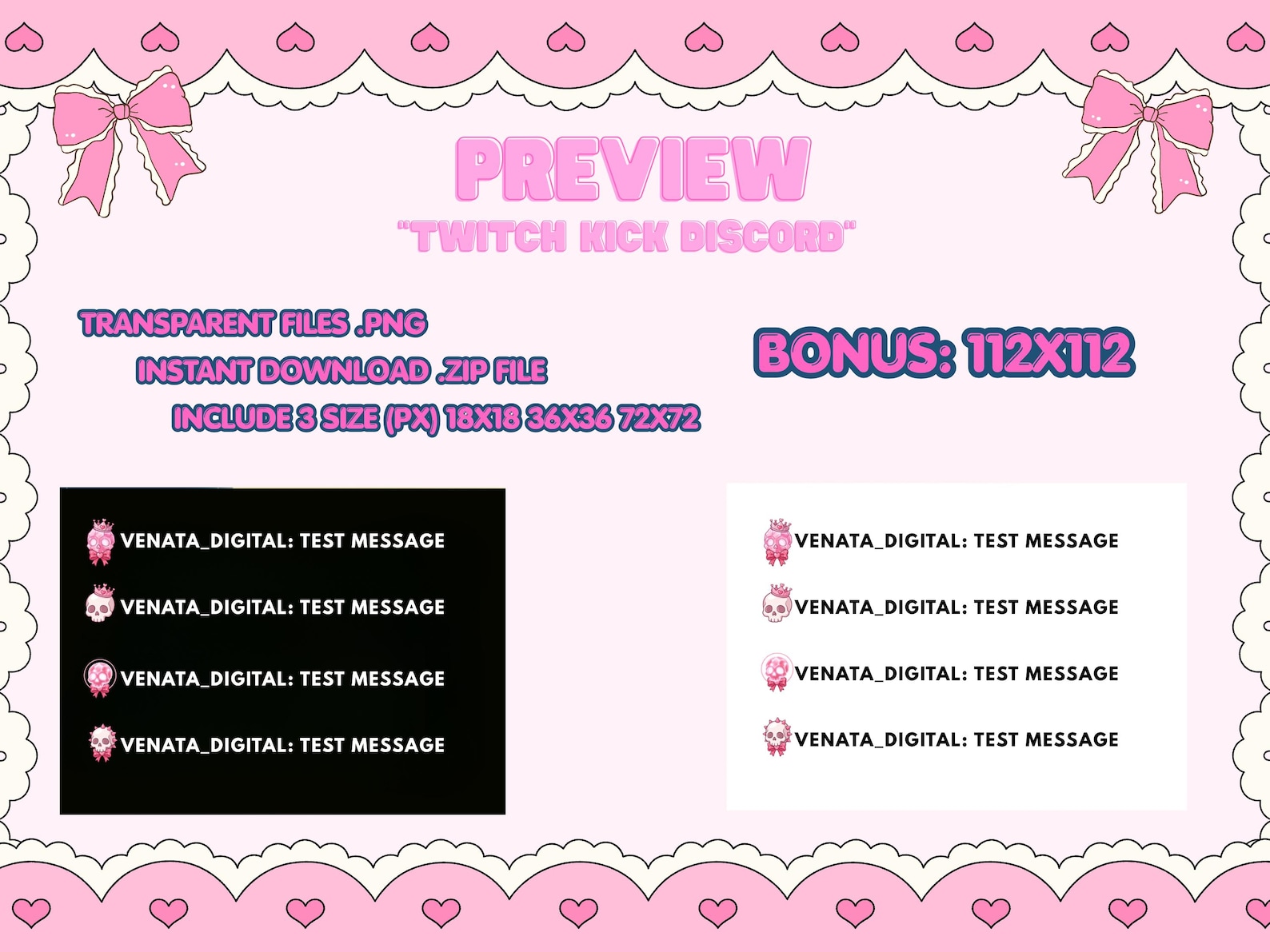 Pink Skull Sub Badges for Streamers, Kawaii Gothic Pack (PNG Download ...