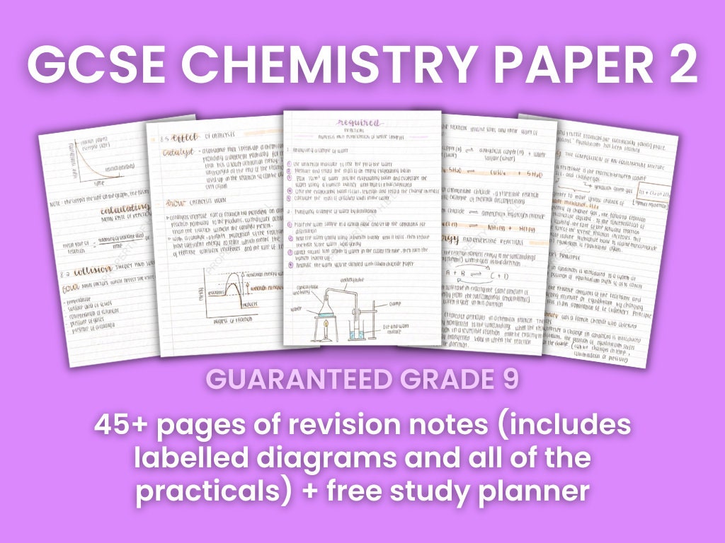 GCSE Chemistry Paper 2 Revision Notes Grade 9/A - Etsy