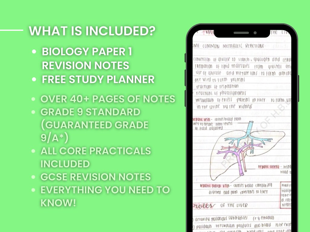 GCSE Biology Paper 1 Revision Notes Grade 9/A - Etsy UK