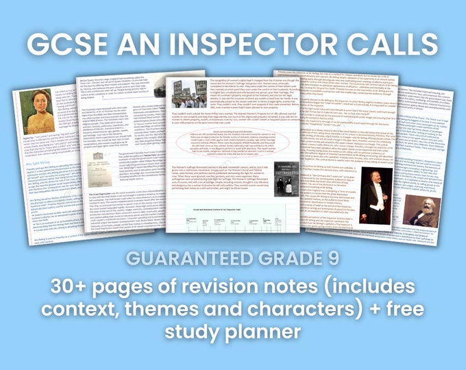 GCSE an Inspector Calls Revision Notes Grade 9/A* English Literature - Etsy