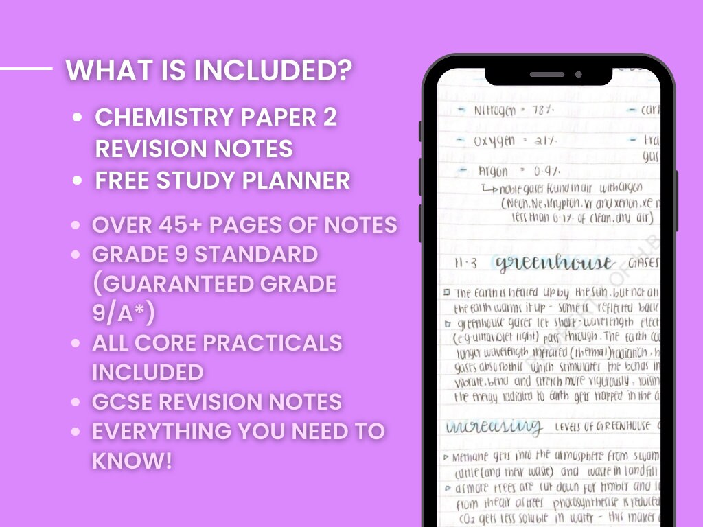 GCSE Chemistry Paper 2 Revision Notes Grade 9/A - Etsy