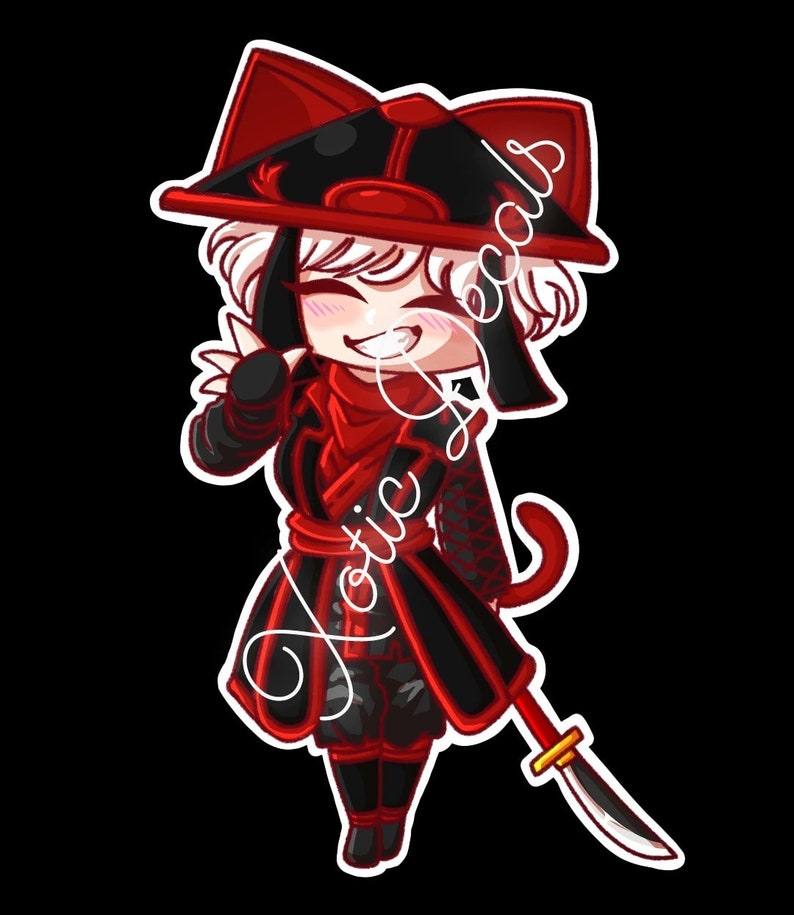 Xotic Decals X SHARK: Nobu the Chibi Ninja red & Black - Etsy