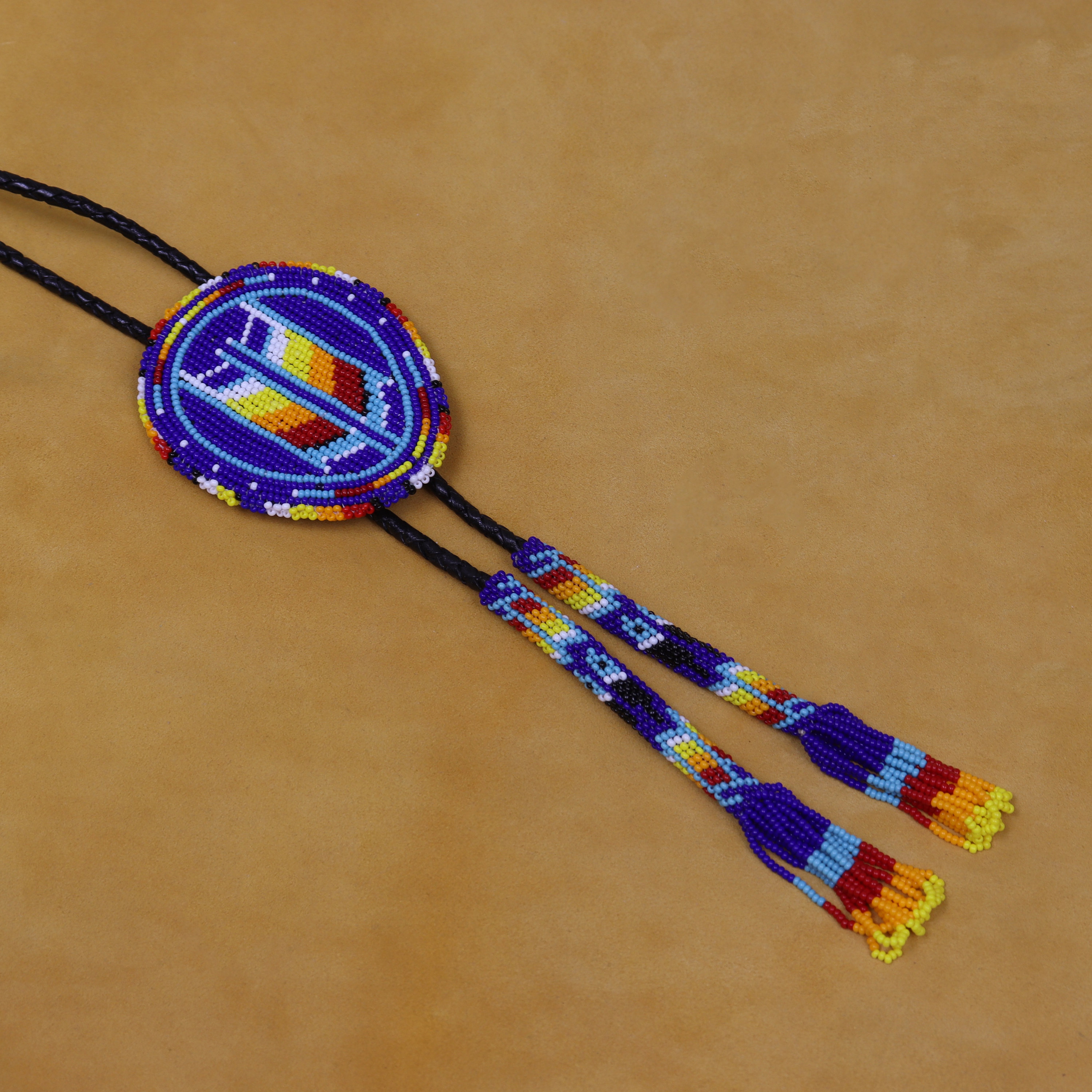Beaded Bolo Tie by Beliacci. Handmade Native American Style - Etsy