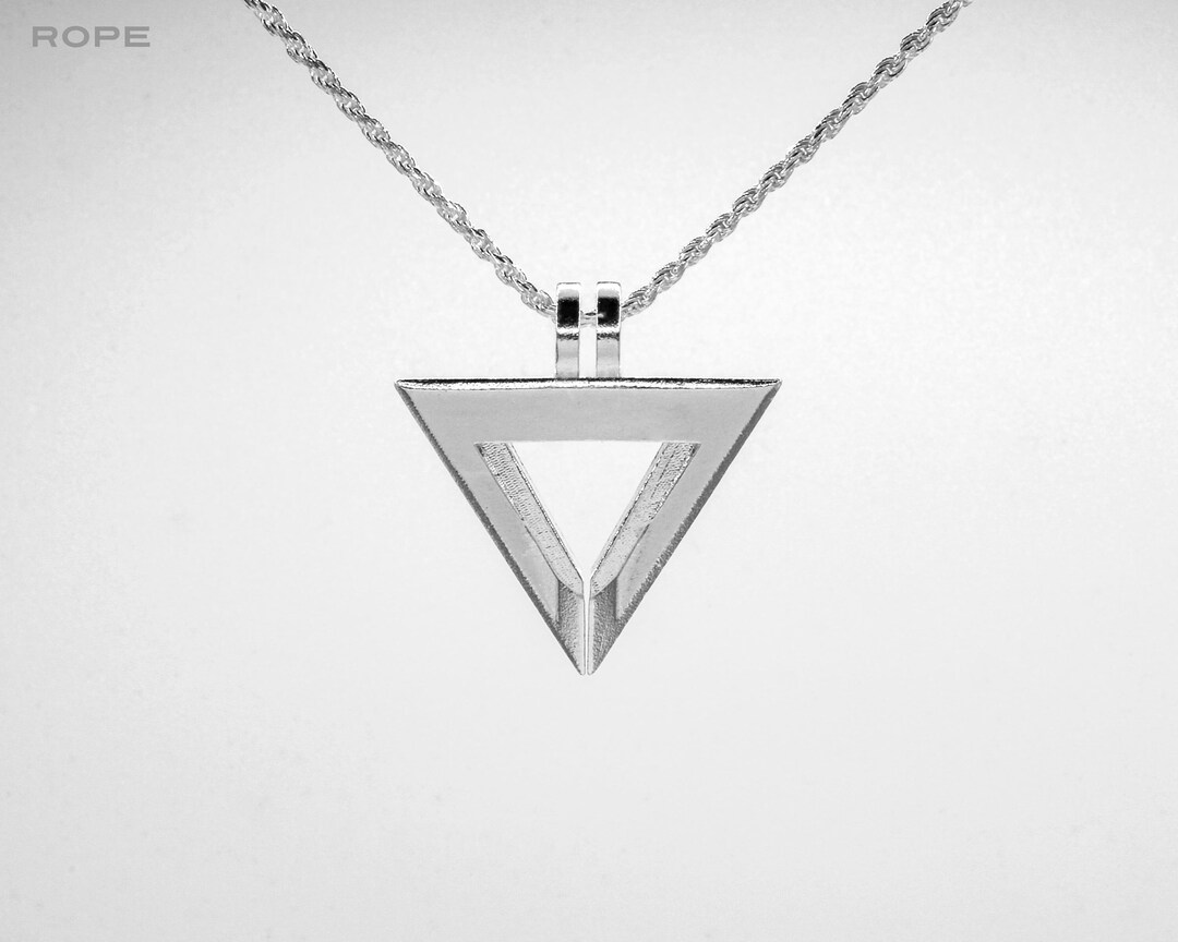 Mens Necklace Designs, Unique Triangle Shape Pendant Solid 925 Sterling ...