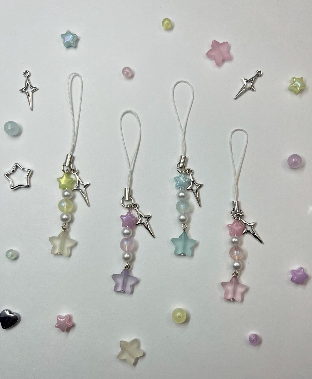 Beaded Star Themed Phone Charm / Keychain / Lightstick Charm - Etsy