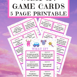 WHAT IF? Printable Game Cards for Kids, Printable Fun Pages for Kids ...