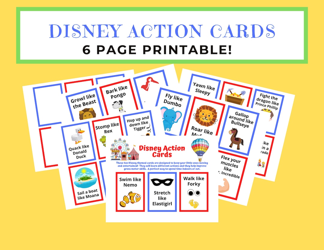 Action Cards for Kids, Action Charades for Kids, Activity Games for ...