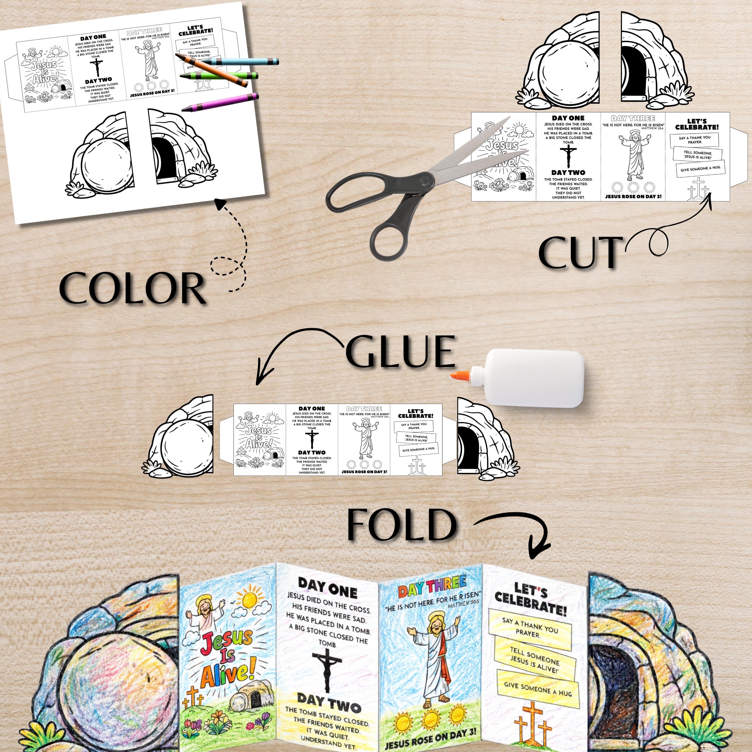 Resurrection Craft for Kids, Empty Tomb He is Risen, Easter Story Bible ...
