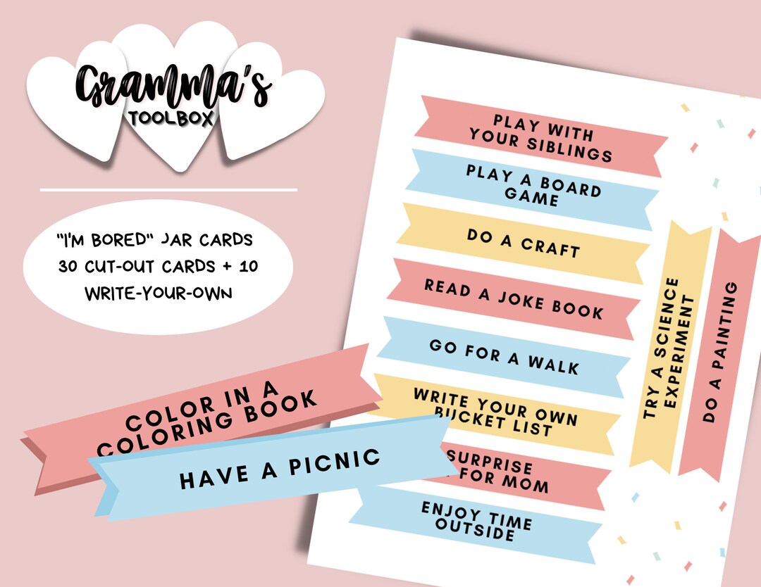 I'm Bored Fun Activities Printables for Kids and Adults, Indoor and ...