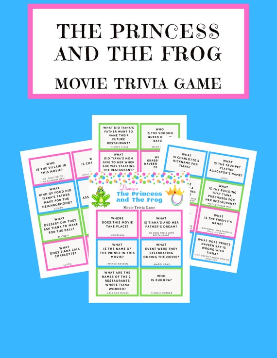 The Princess and the Frog Trivia Game Games for Kids - Etsy