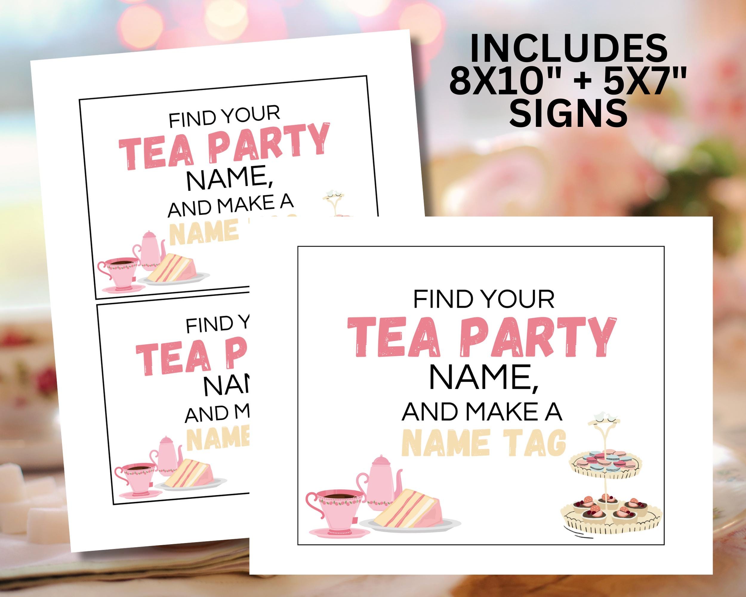 What's Your Tea Party Name Game Printable, Tea Party Bridal Shower ...
