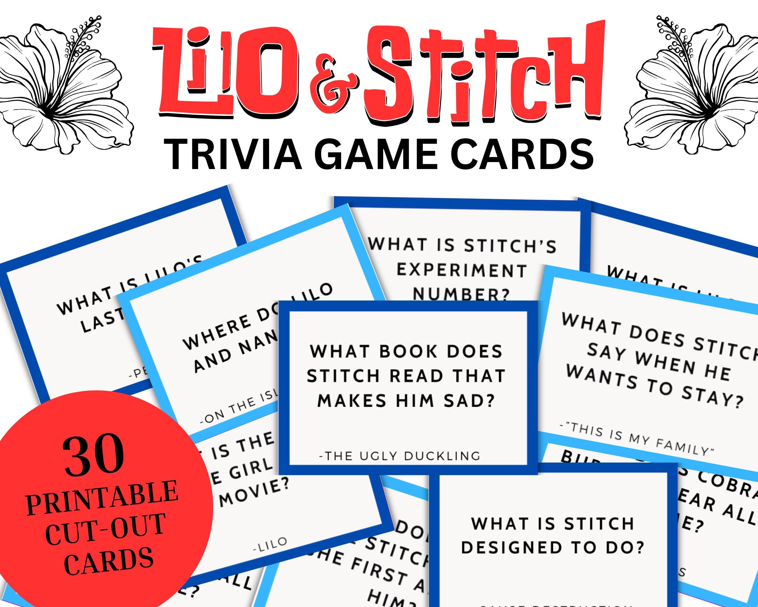 Lilo and Stitch Trivia Game | Lilo & Stitch Birthday Game | Lilo and ...