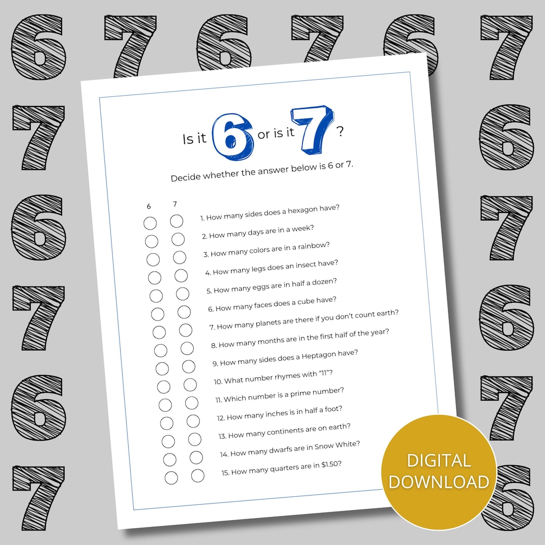 Six Seven Challenge Party Games, Funny 6 7 Activity for Classroom ...