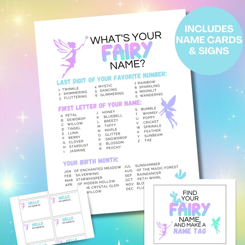 Whats Your Fairy Name - Etsy