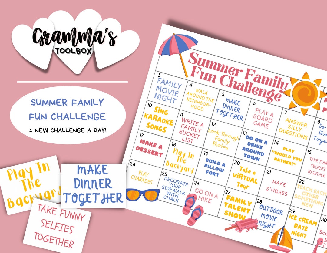 Summer Family Fun Challenge Printable Games for Kids, Fun Pages for ...