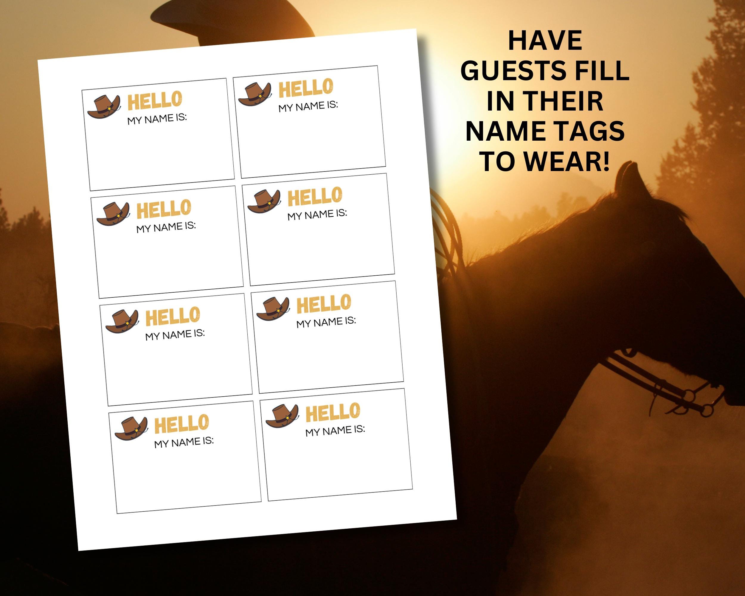 What's Your Cowboy Name Game Printable, Western Party Games, Cowboy ...