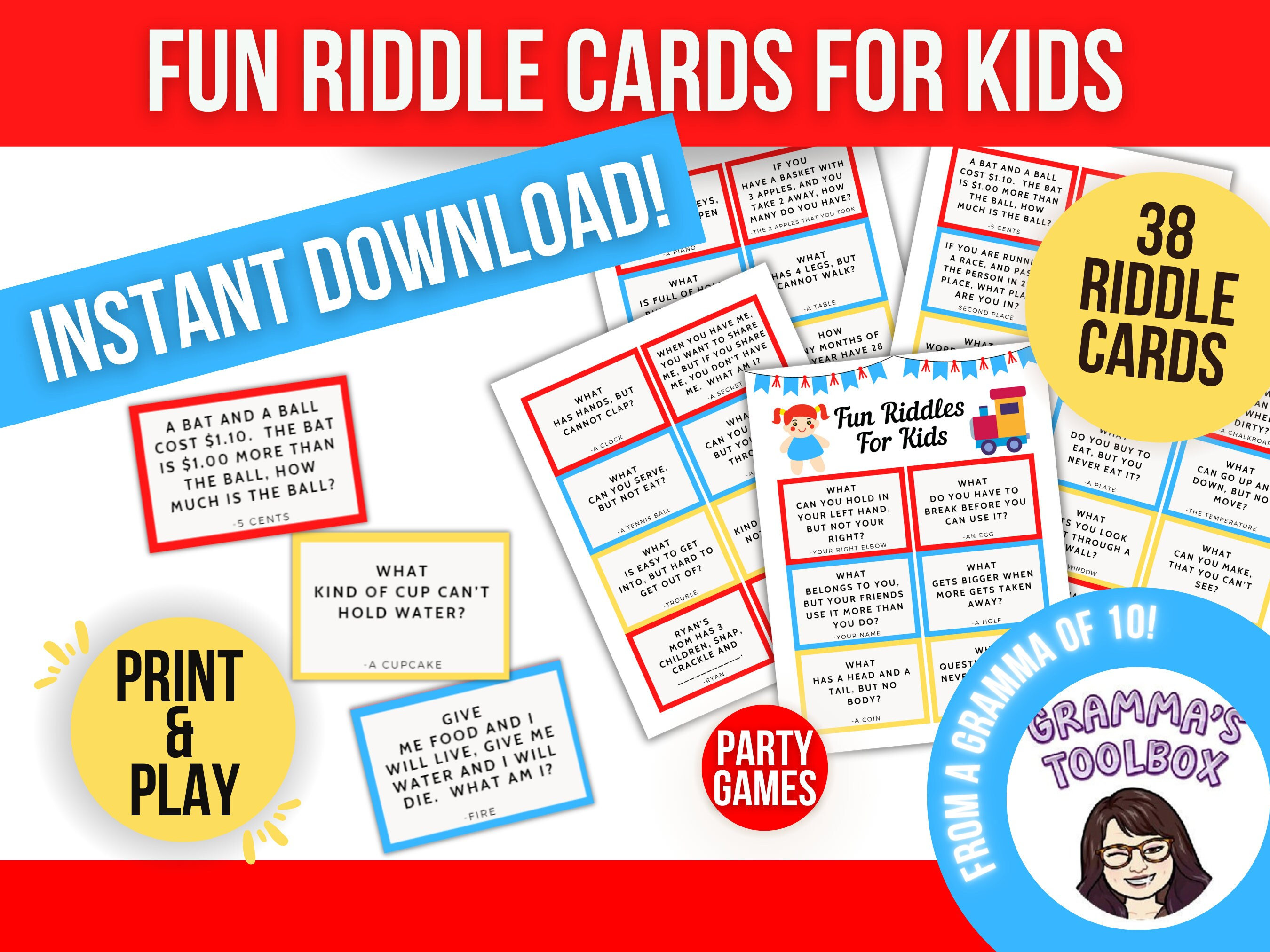 Riddle Fun Pages for Kids Printable Kids Activities Family Game Night ...