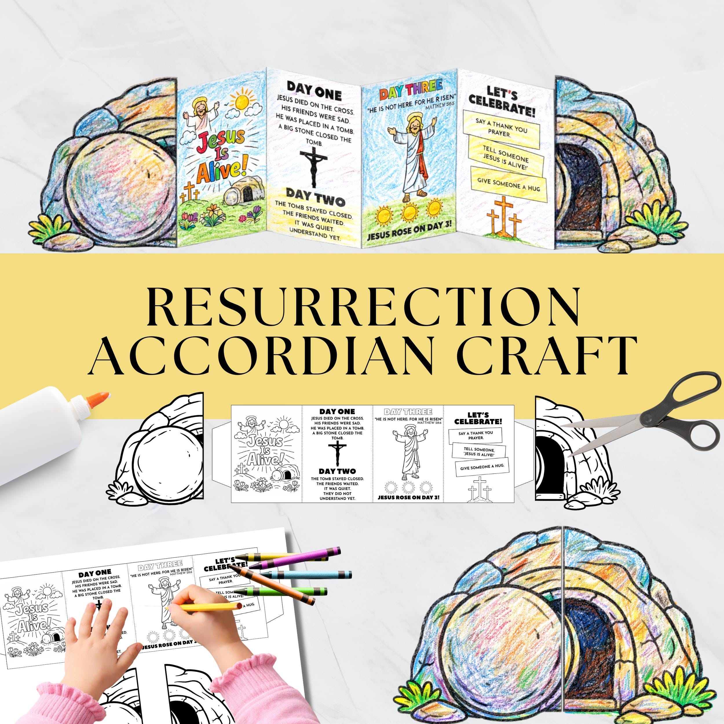 Resurrection Craft for Kids, Empty Tomb He is Risen, Easter Story Bible ...