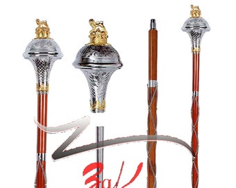 Drum Major Mace/stave Embossed Head Stick Chrome With Gold Eagle on Top ...