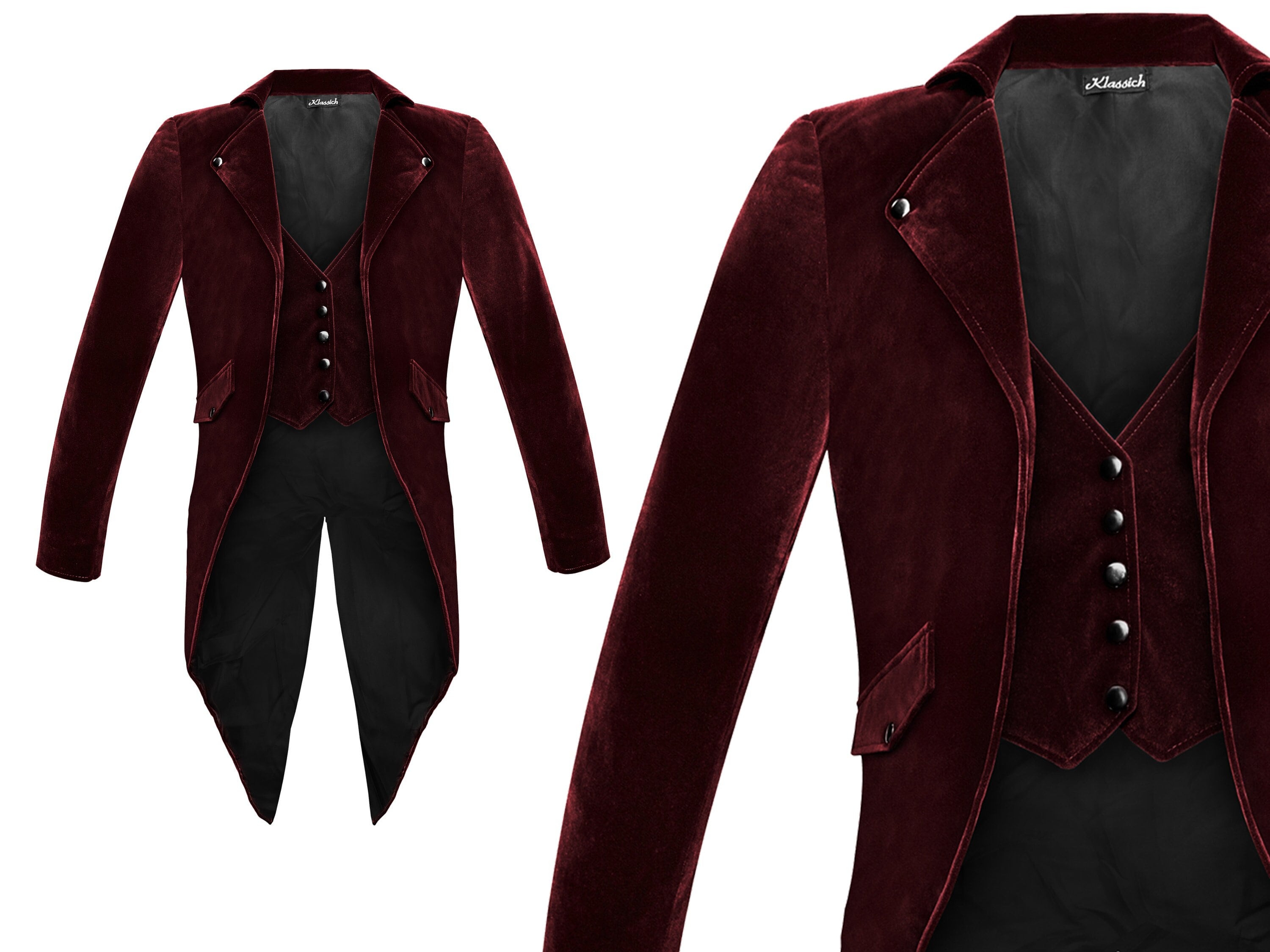 Mens Steampunk Regency Tailcoat Velvet Jacket Gothic Victorian Coat VTG - Etsy