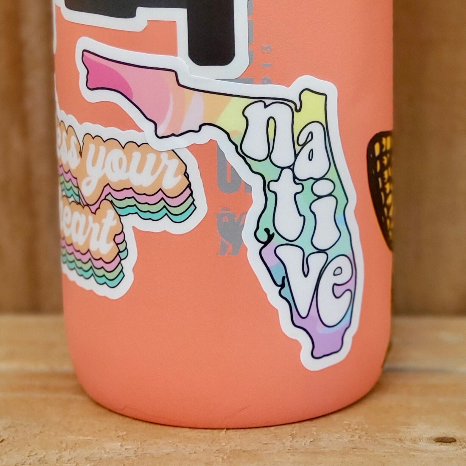 Florida Native Sticker Tie Dye Marble Rainbow Pastel Groovy State ...