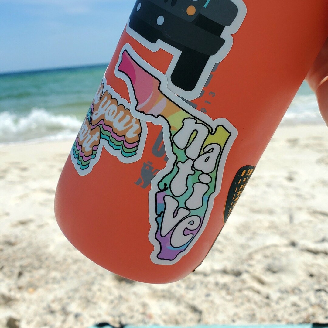 Florida Native Sticker | Tie Dye · Marble · Rainbow · Pastel · Groovy ...