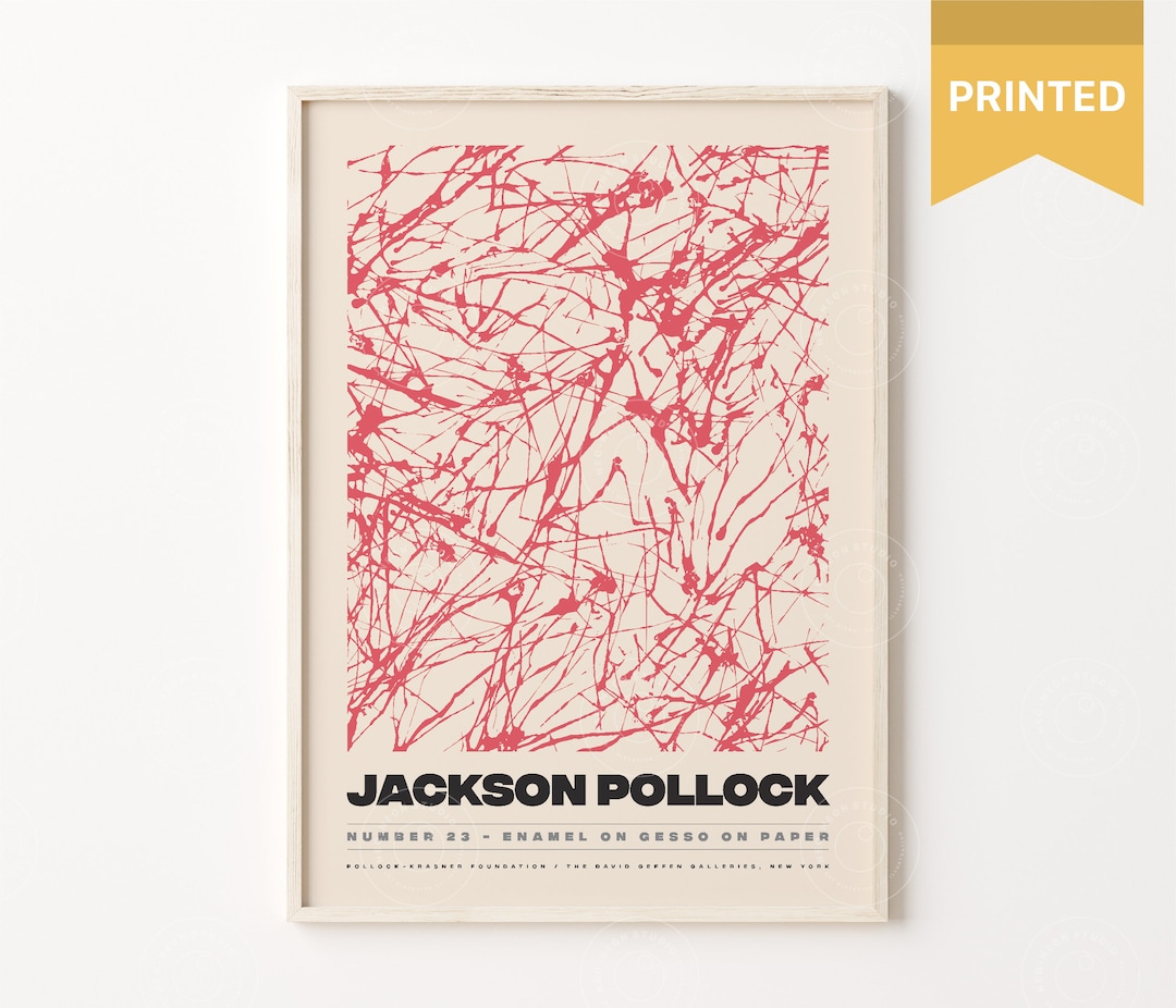 Pollock Pink Art Print Jackson Pollock Painting Jackson - Etsy