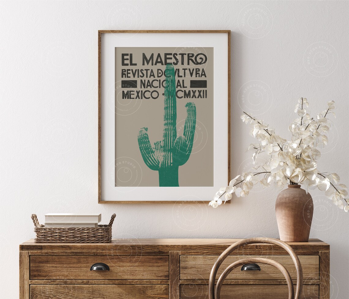 El Maestro Poster Mexican Vintage Art Print Mexican Poster - Etsy