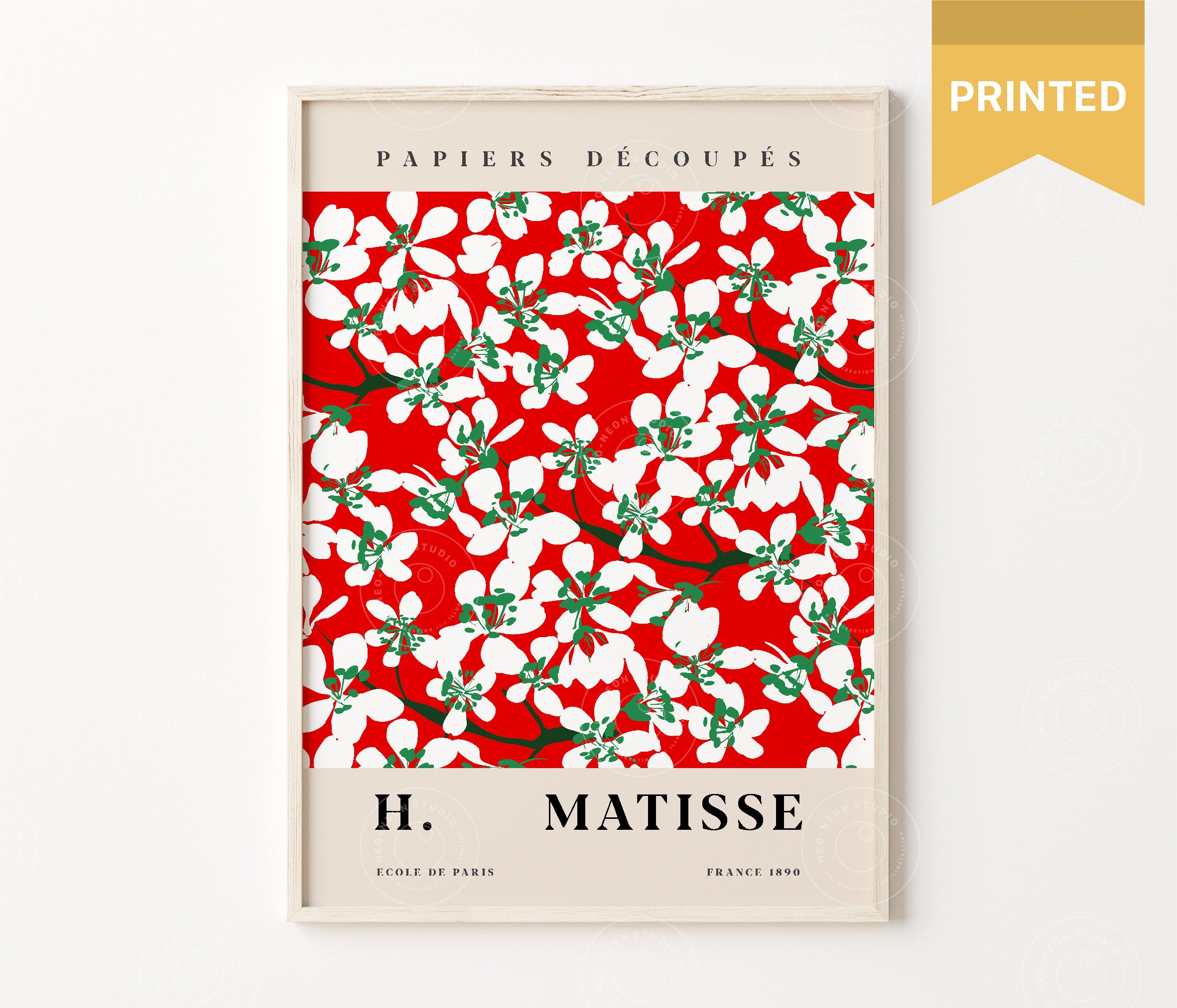 Matisse Red Cutout Print, Henri Matisse Poster, Flower Market Print ...