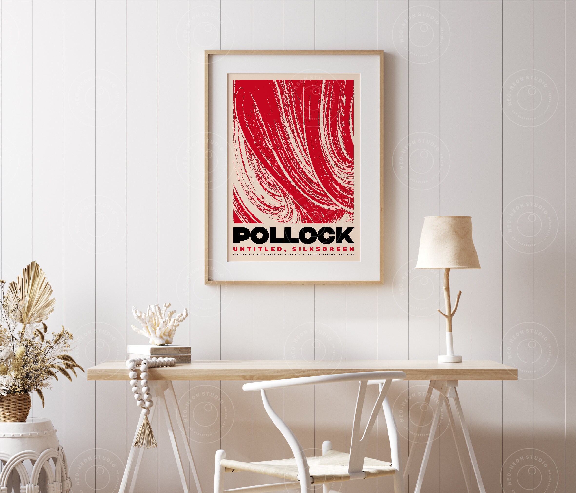 Pollock Art Print, Jackson Pollock Red Painting, Jackson Pollock Poster ...