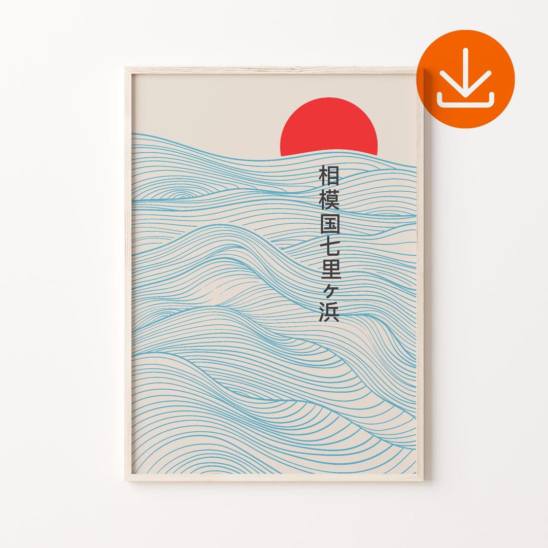 Modern Japanese Wave Art Print, Digital Download, Hokusai the Great ...