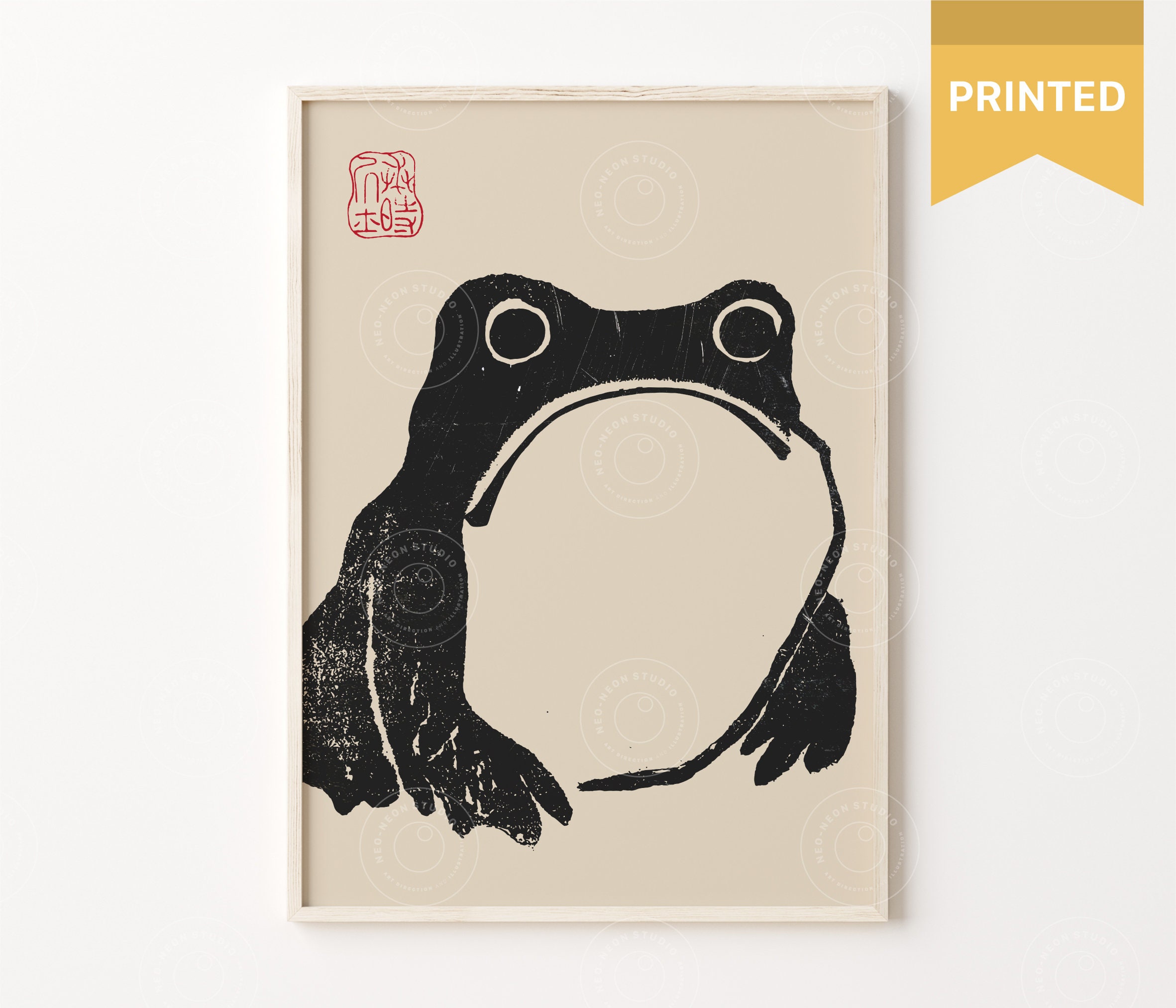 Japanese Frog Poster Japanese Frog Print Vintage Japanese - Etsy