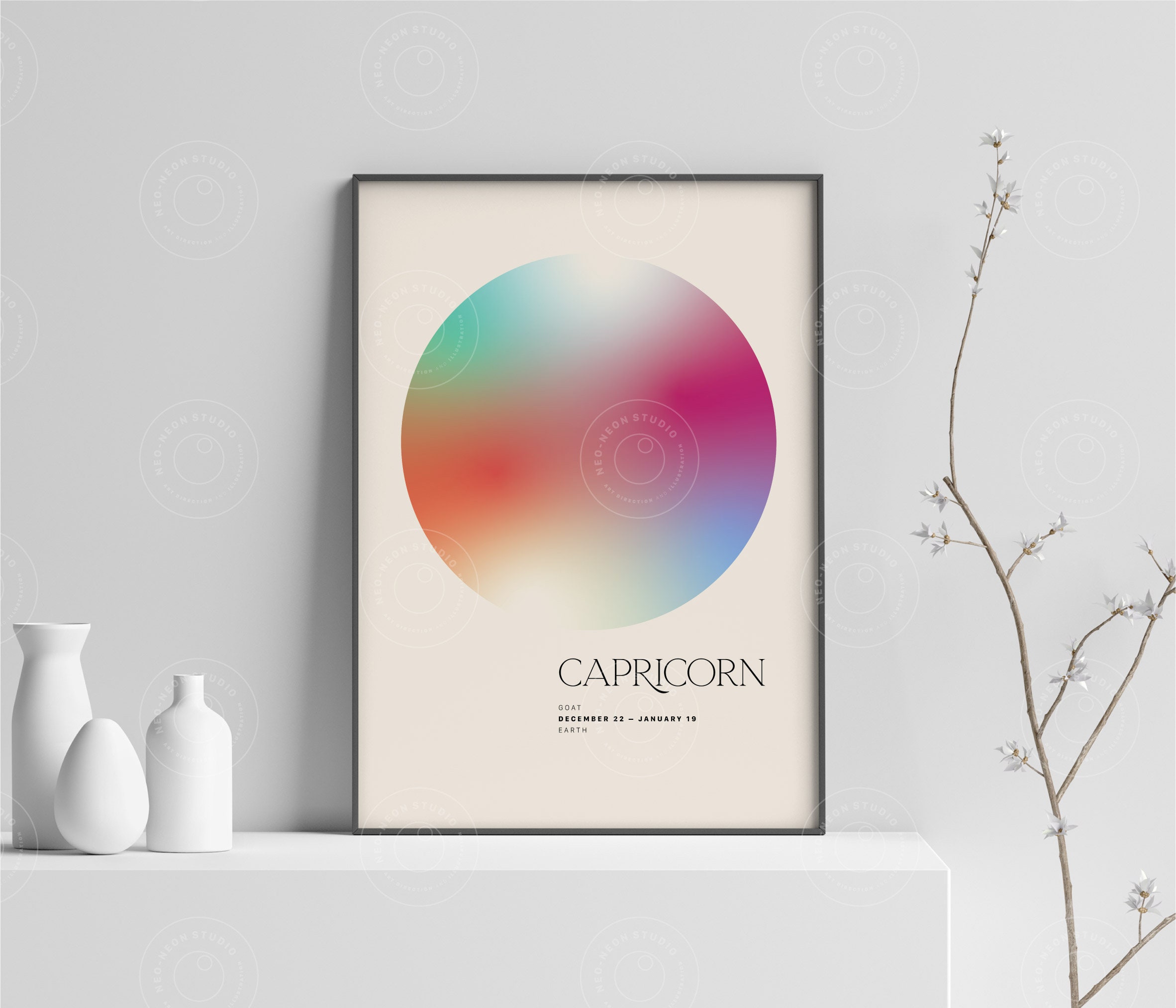 Capricorn Poster Capricorn Art Print Zodiac Poster - Etsy