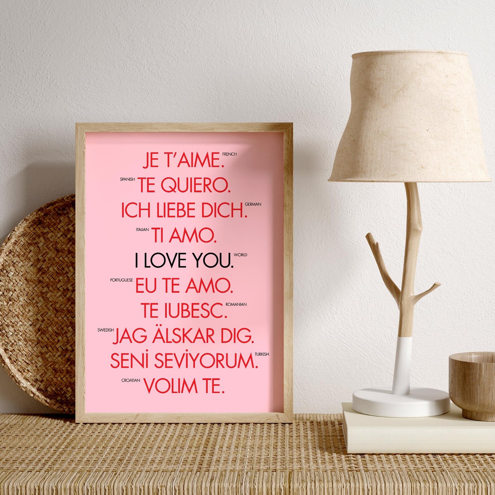 I Love You Poster in Different Languages, Inspirational Wall Art ...