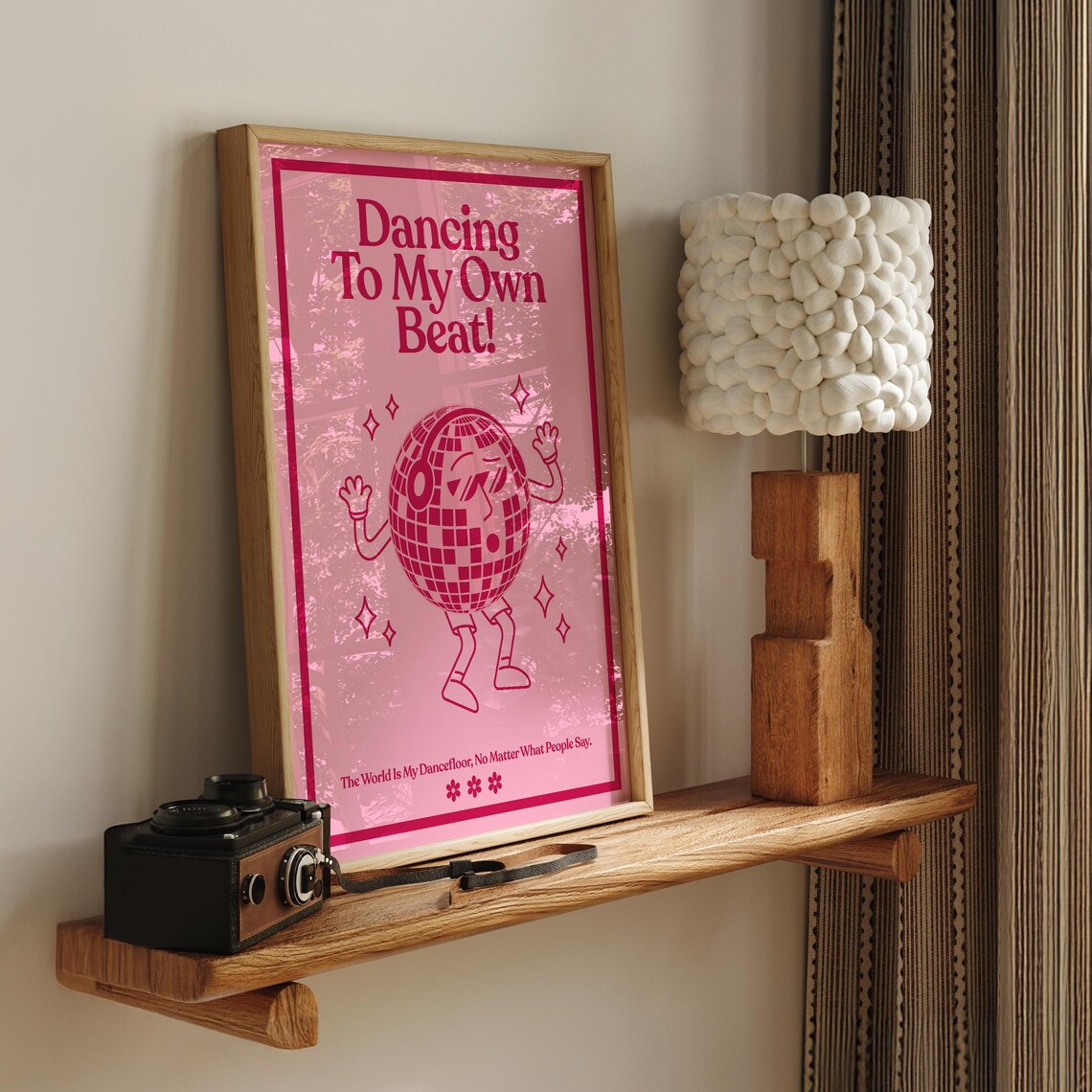 Dancing to My Own Beat Art Print, Inspiration Poster, Smiley 90s Wavy ...