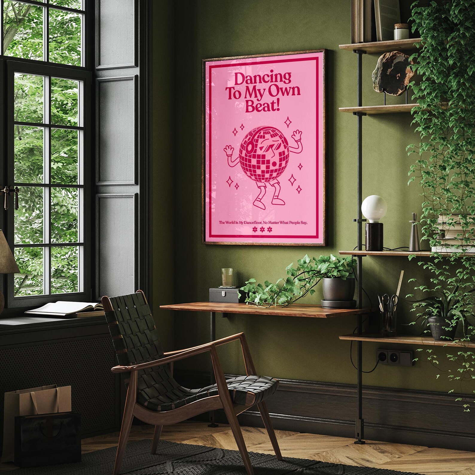 Dancing to My Own Beat Art Print, Inspiration Poster, Smiley 90s Wavy ...