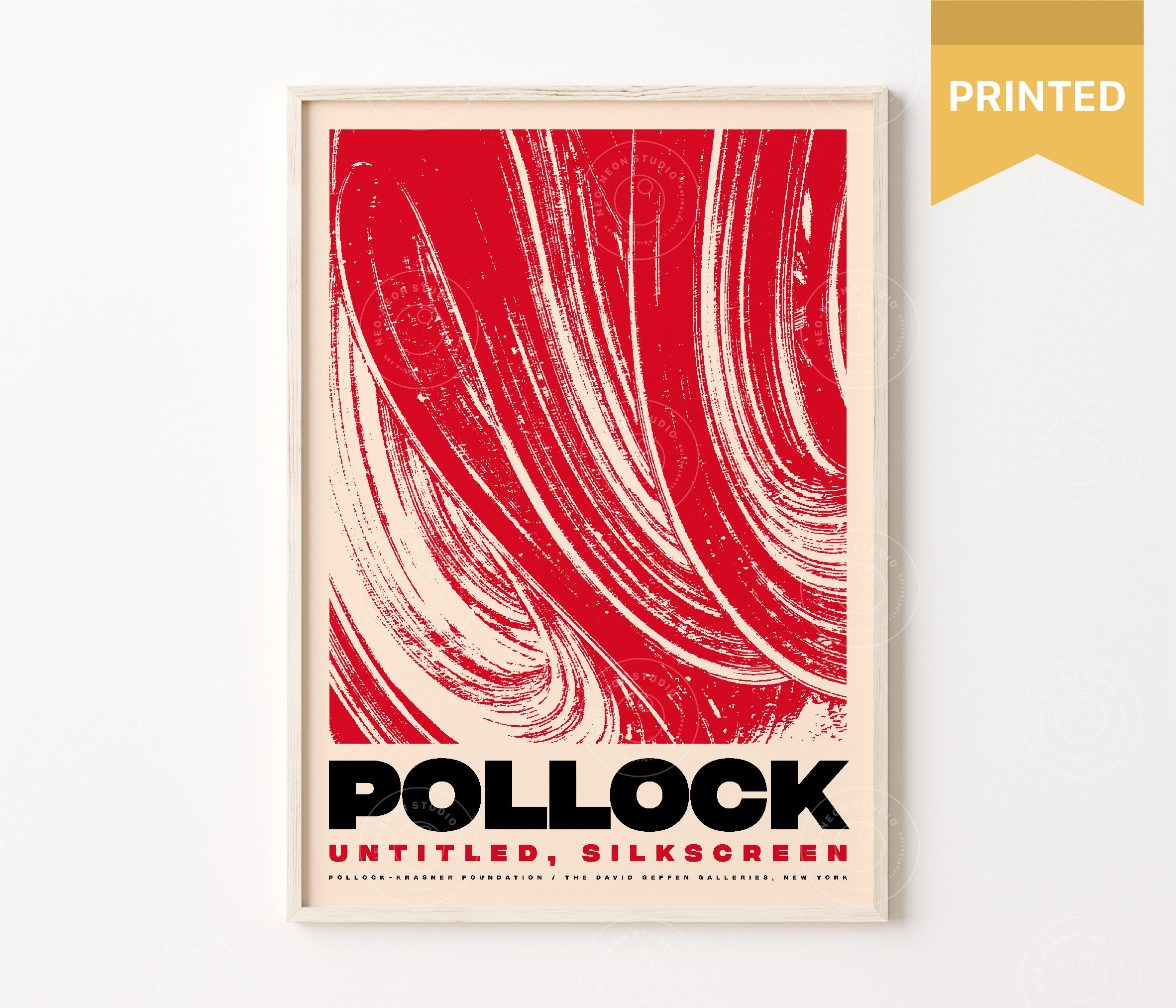 Pollock Art Print, Jackson Pollock Red Painting, Jackson Pollock Poster ...
