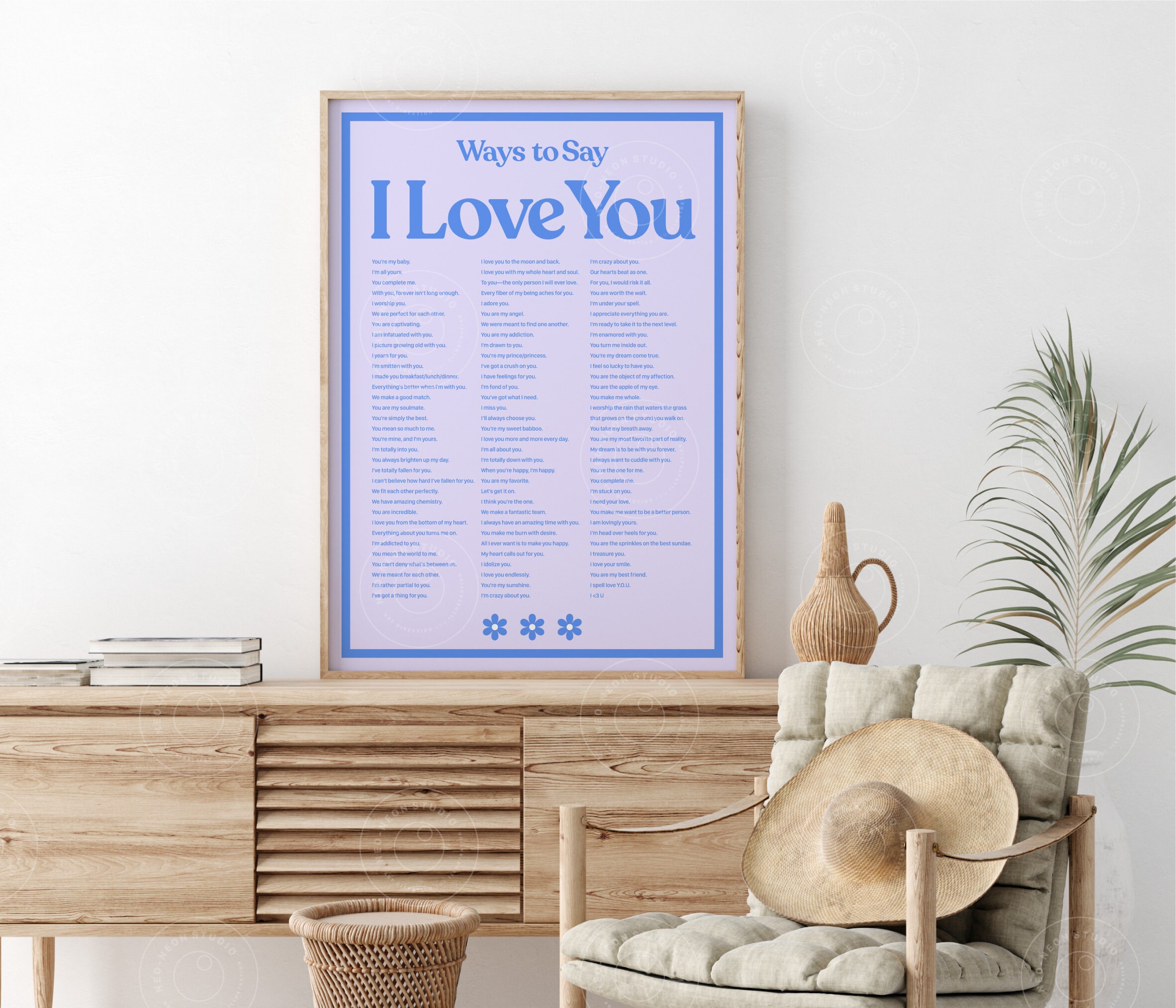 Ways to Say I Love You, I Love You Print, Typographic Poster, I Love ...