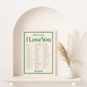 I Love You Print, Typographic Poster, Ways to Say I Love You, I Love You Wall Print, Printable I ...