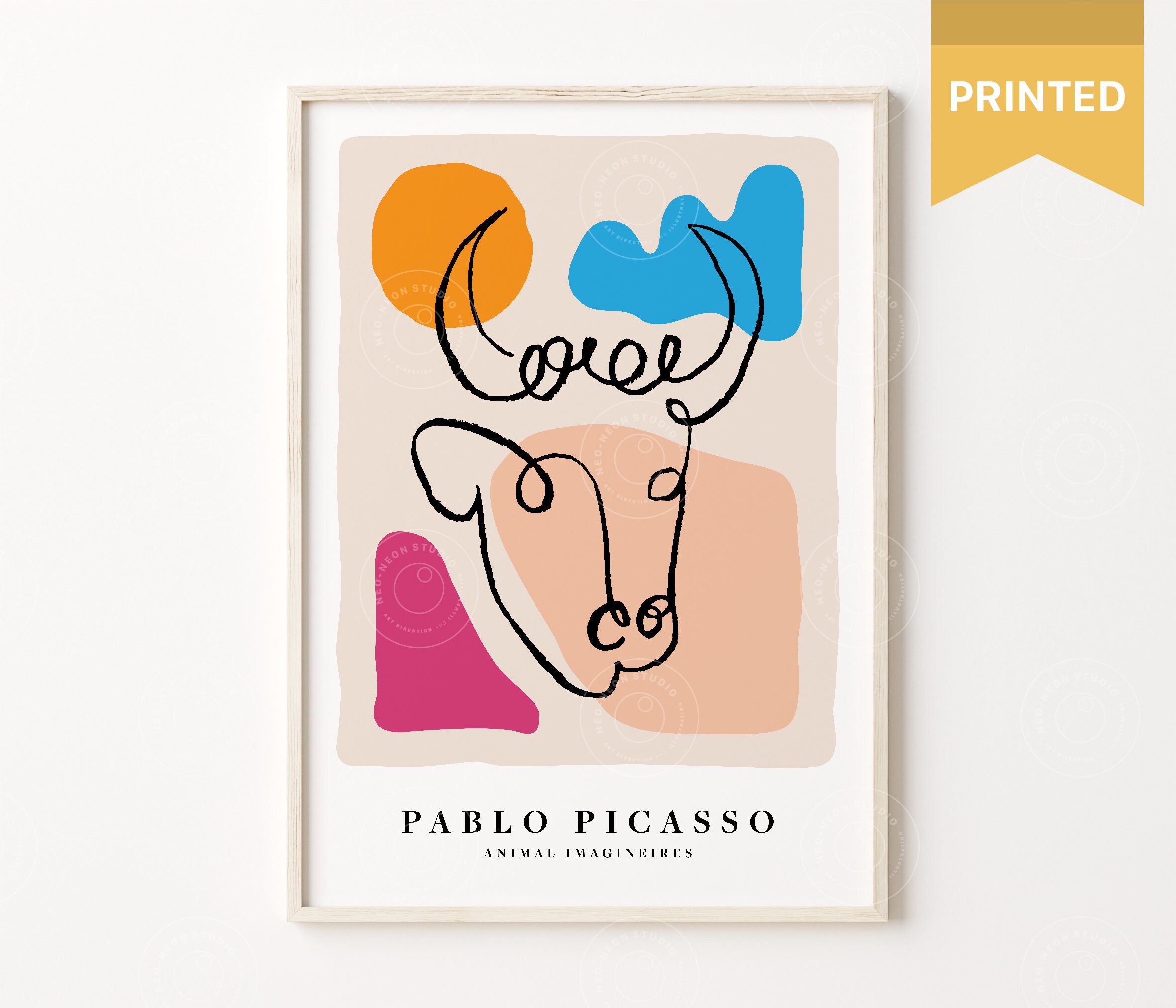 Picasso the Bull Print Picasso Animal Print Picasso the Bull - Etsy